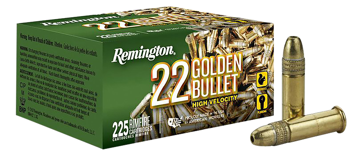 Remington Ammunition 21229 Golden Bullet Rimfire 22LR 36gr Plated ...