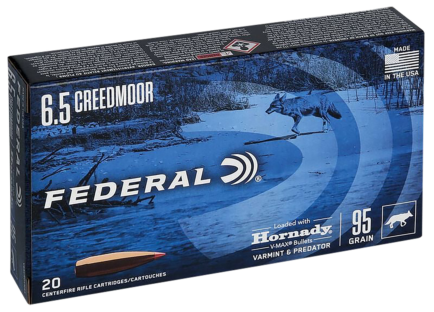Federal V65CRDVM95 Varmint & Predator 6.5Creedmoor 95gr Hornady V-Max ...