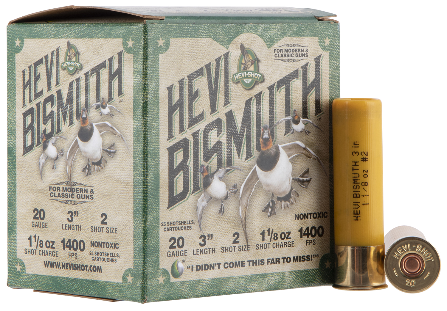 HEVI-Shot HS17002 HEVI-Bismuth 20Gauge 3" 1 1/8oz Bismuth 2Shot 25 Per ...