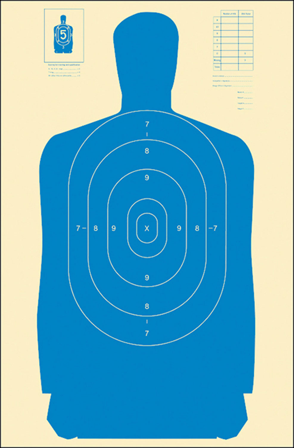 Action Target B27SBLUE100 Qualification Standard Silhouette Paper ...