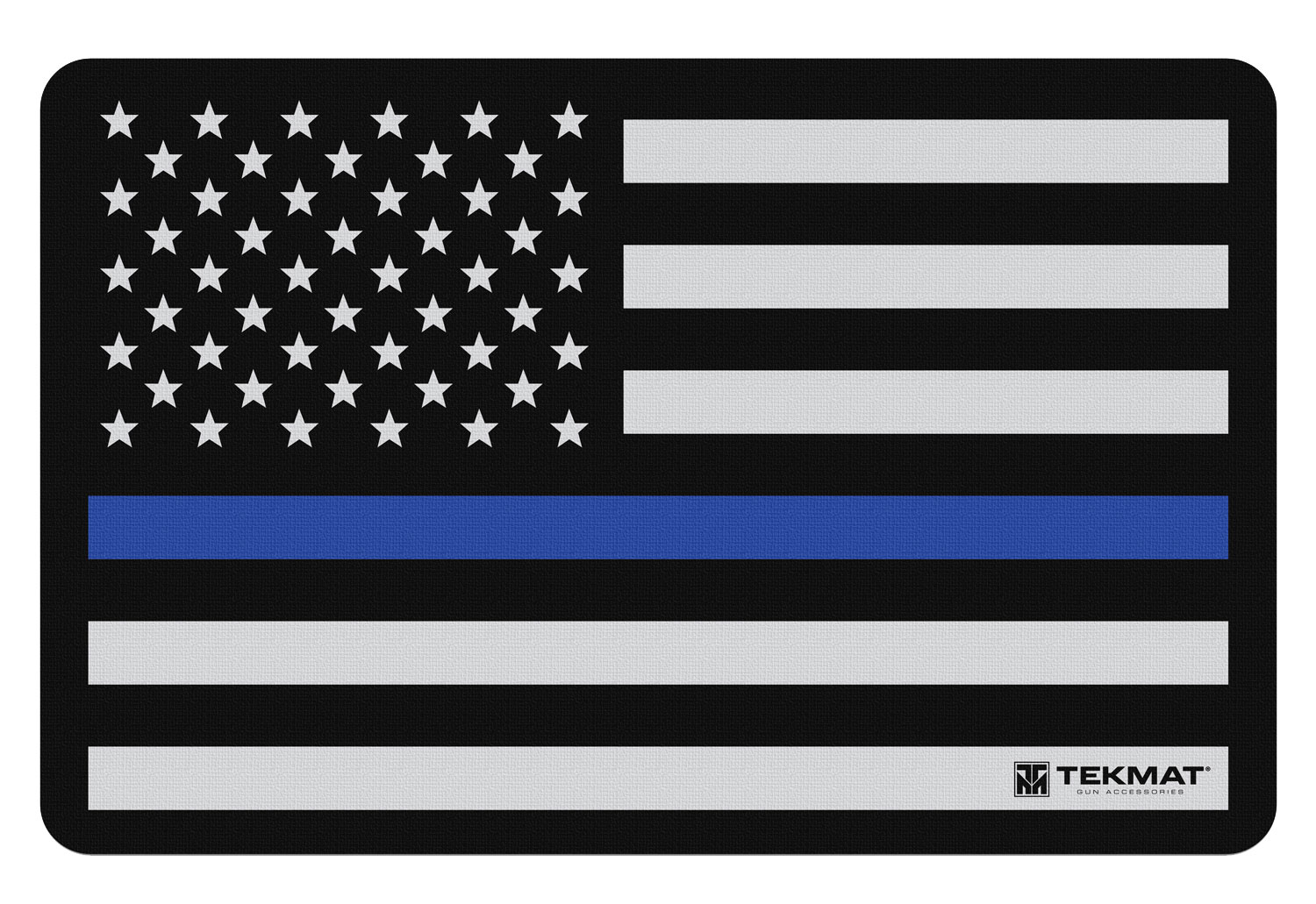 TekMat TEKR17POLICE Police Support Cleaning Mat Blue Line Flag 11" x 17 ...