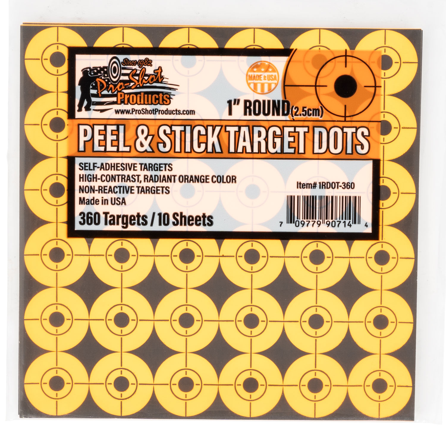 Pro-Shot 1RDOT360 Peel & Stick Target Dots Self-Adhesive Paper Orange 1 ...