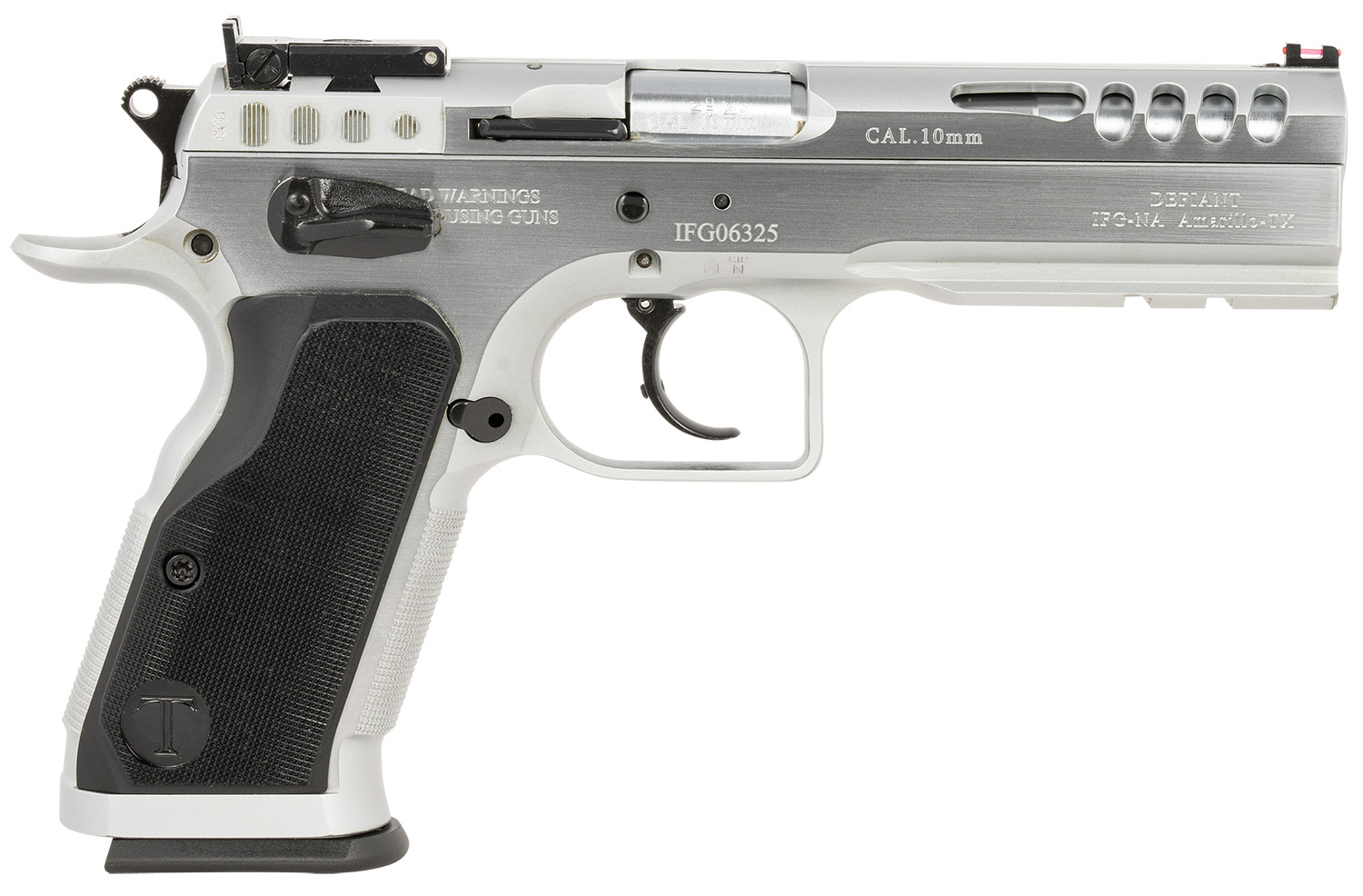 Tanfoglio IFG TFSTOCKM10 Defiant Stock Master 10mm Auto 13+1 4.75" Hard ...