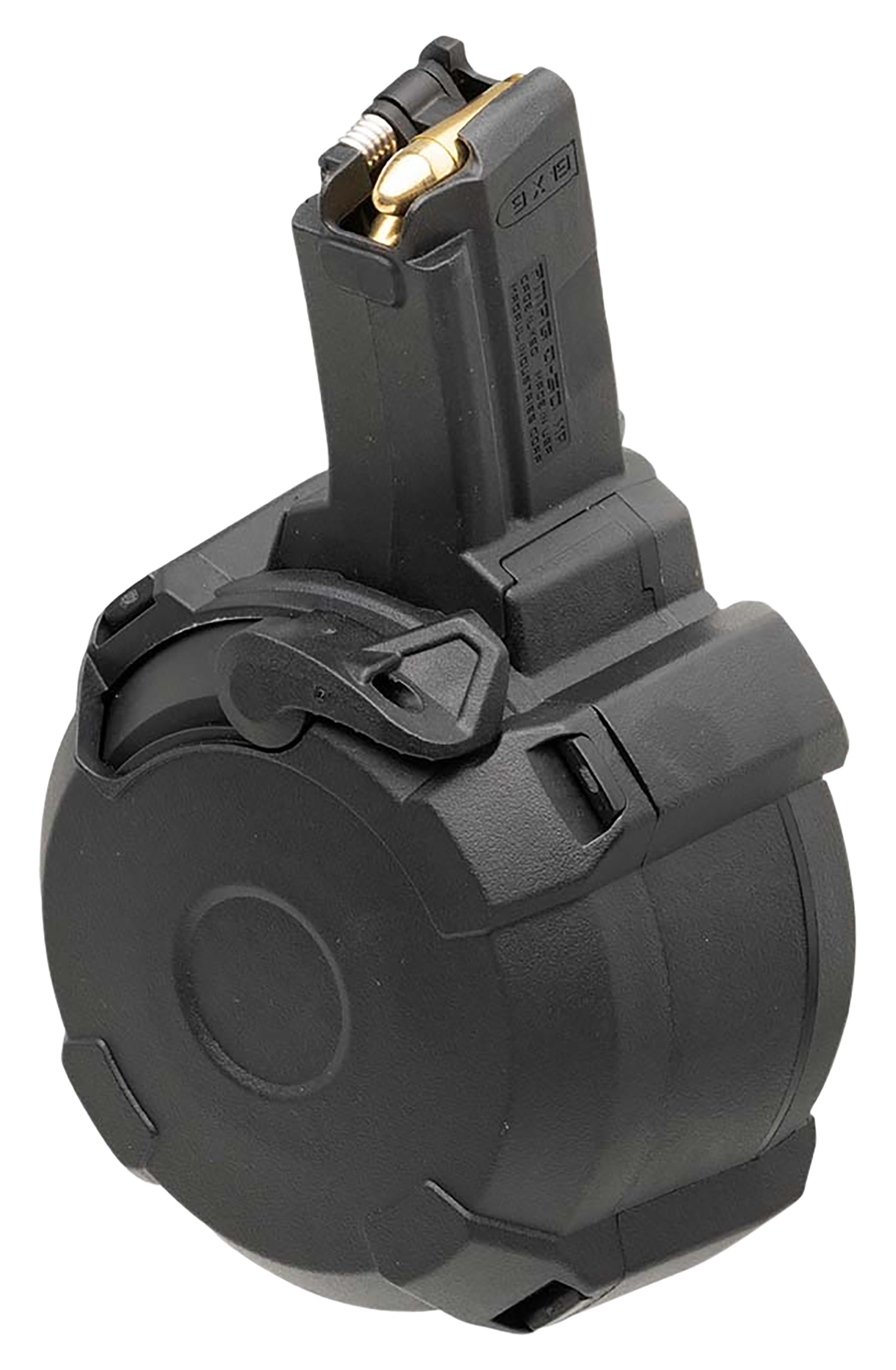 Magpul MAG1181-BLK PMAG Black Drum 50rd 9mm Luger for H&K MP5/94 ...