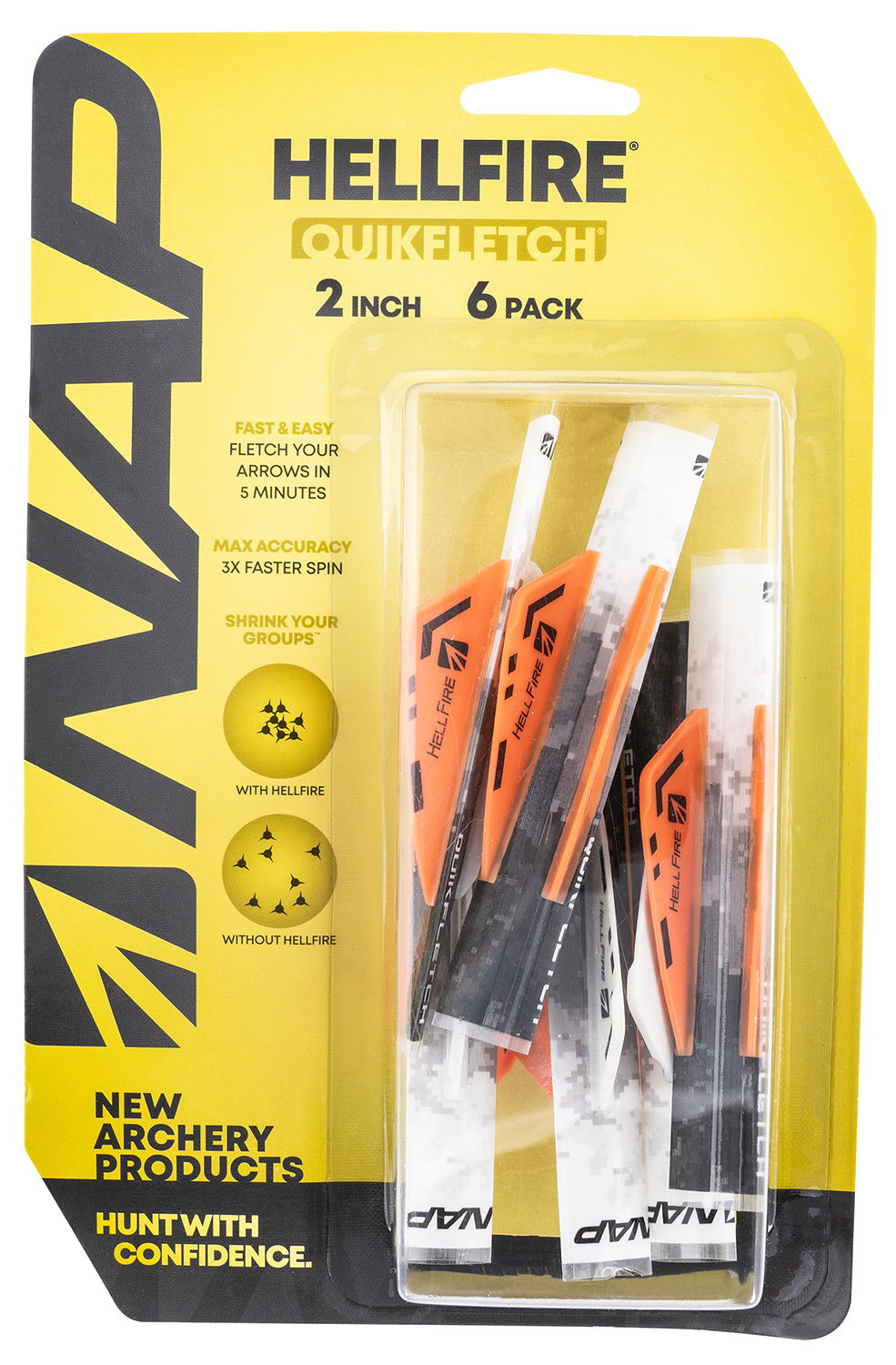 NAP NAP60034 Quickfletch Hellfire Fletching White Orange/ 6 Pack ...