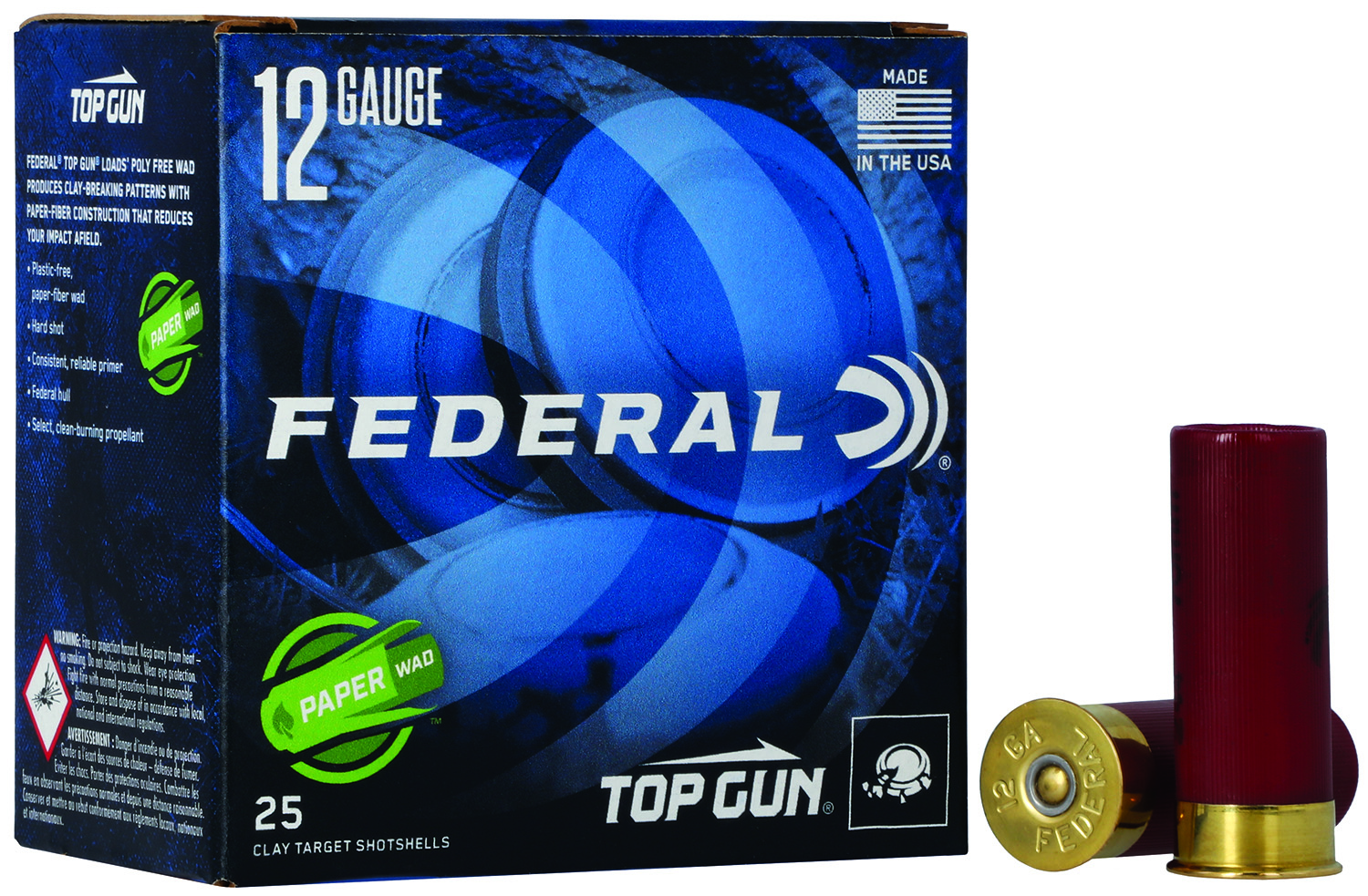 Federal TG12W75 Top Gun 12 Gauge 1 1/8oz 2-3/4in Lead Shot 7.5, High ...