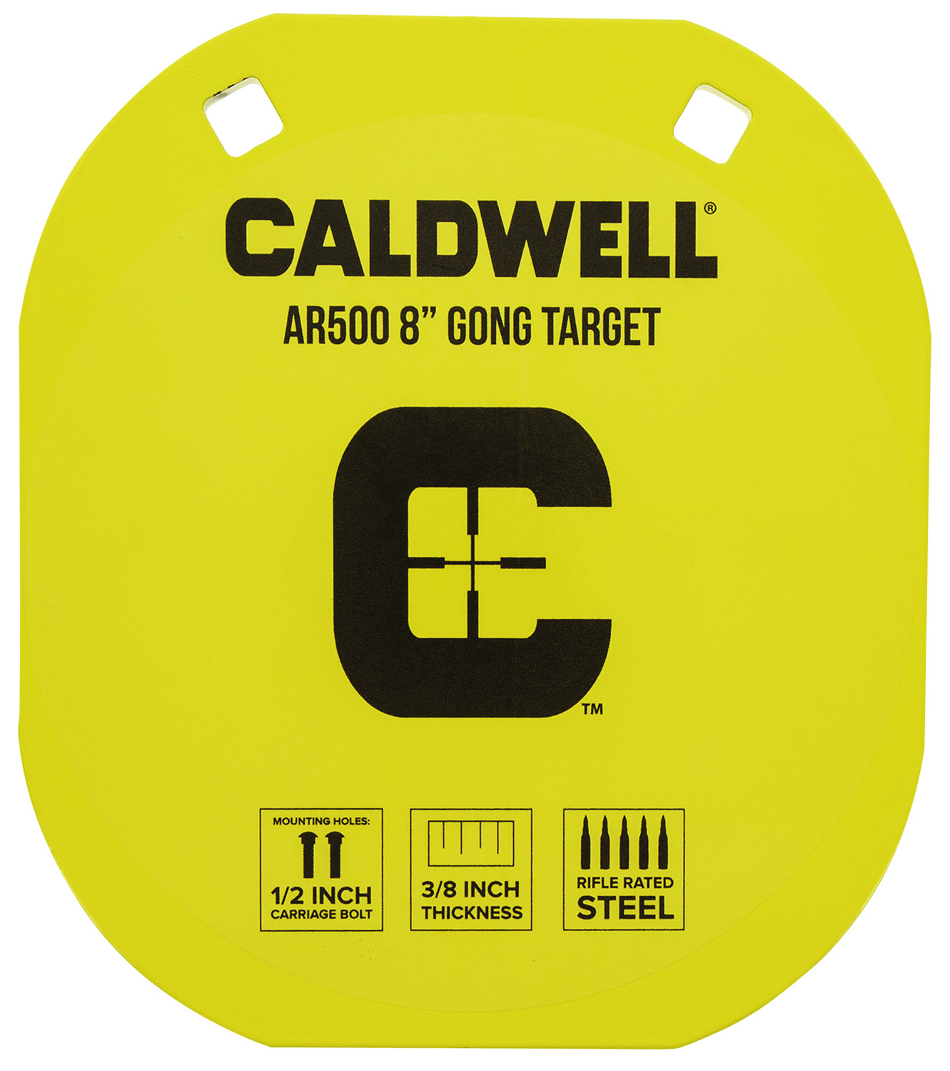 Caldwell 1116703 Gong 8in. Yellow AR500 Steel 0.38in. Thick Hanging ...