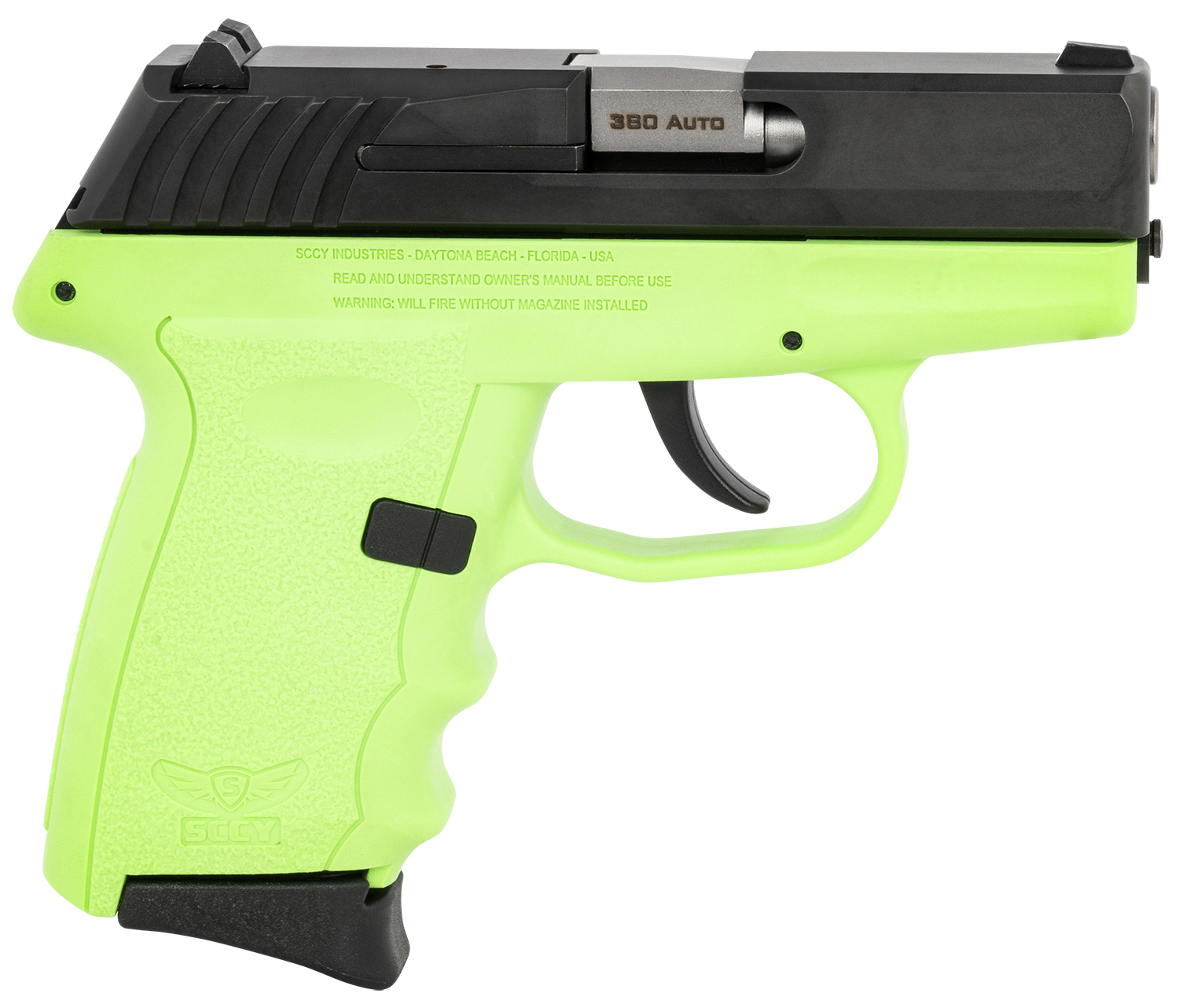SCCY Industries CPX-3CBLG CPX-3 380 ACP 10+1 3.10in. Lime Green Polymer ...