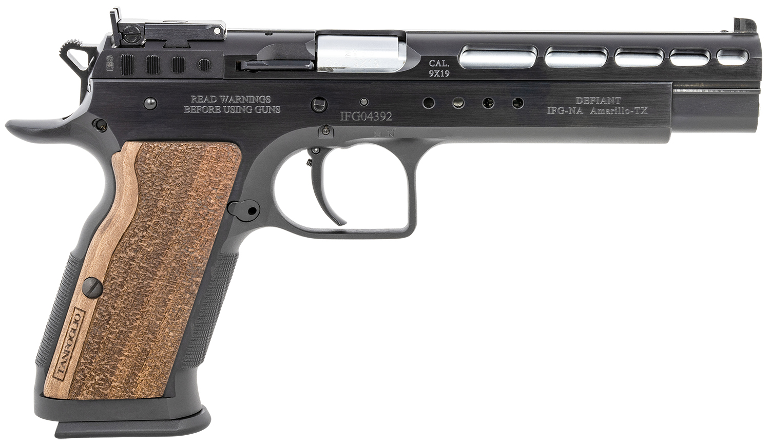 Tanfoglio IFG TFGOLDM9 Gold Match 9mm Luger Caliber with 6in. Barrel ...