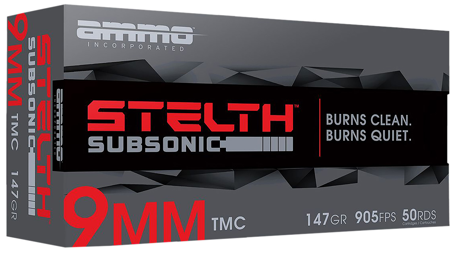 Ammo Inc 9147TMCSTL stelTH 9mm Luger 147gr Total Metal Case 50 Per Box ...