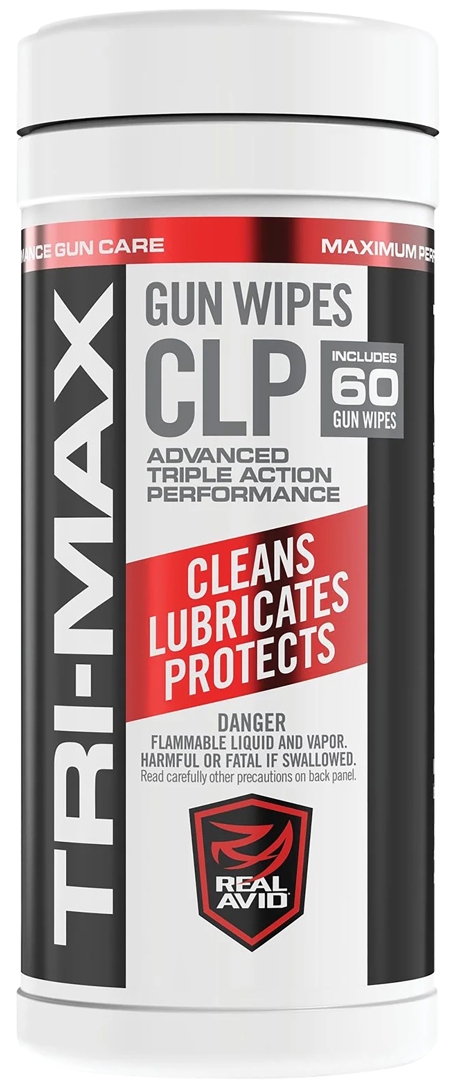 Real Avid AVCLPW-C60 Tri-Max CLP Gun Wipes-Canister - Gun Cleaning Kits ...