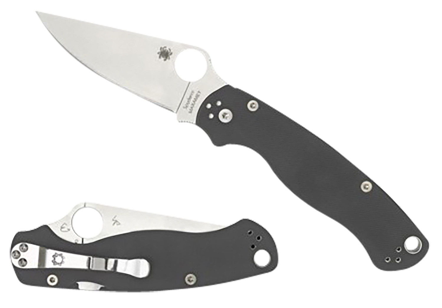 Spyderco C81GPDGY2 Para Military 2 3.47in. Folding Plain Satin Maxamet ...