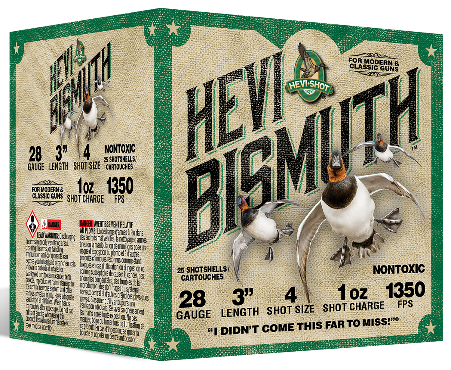 HEVI-Shot HS18434 HEVI-Bismuth Waterfowl 28Gauge 3" 1oz 4Shot 25 Per ...