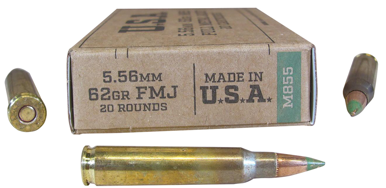 Winchester Ammo SGM855KW USA M855 5.56mm 62gr Full Metal Jacket 20 Per ...