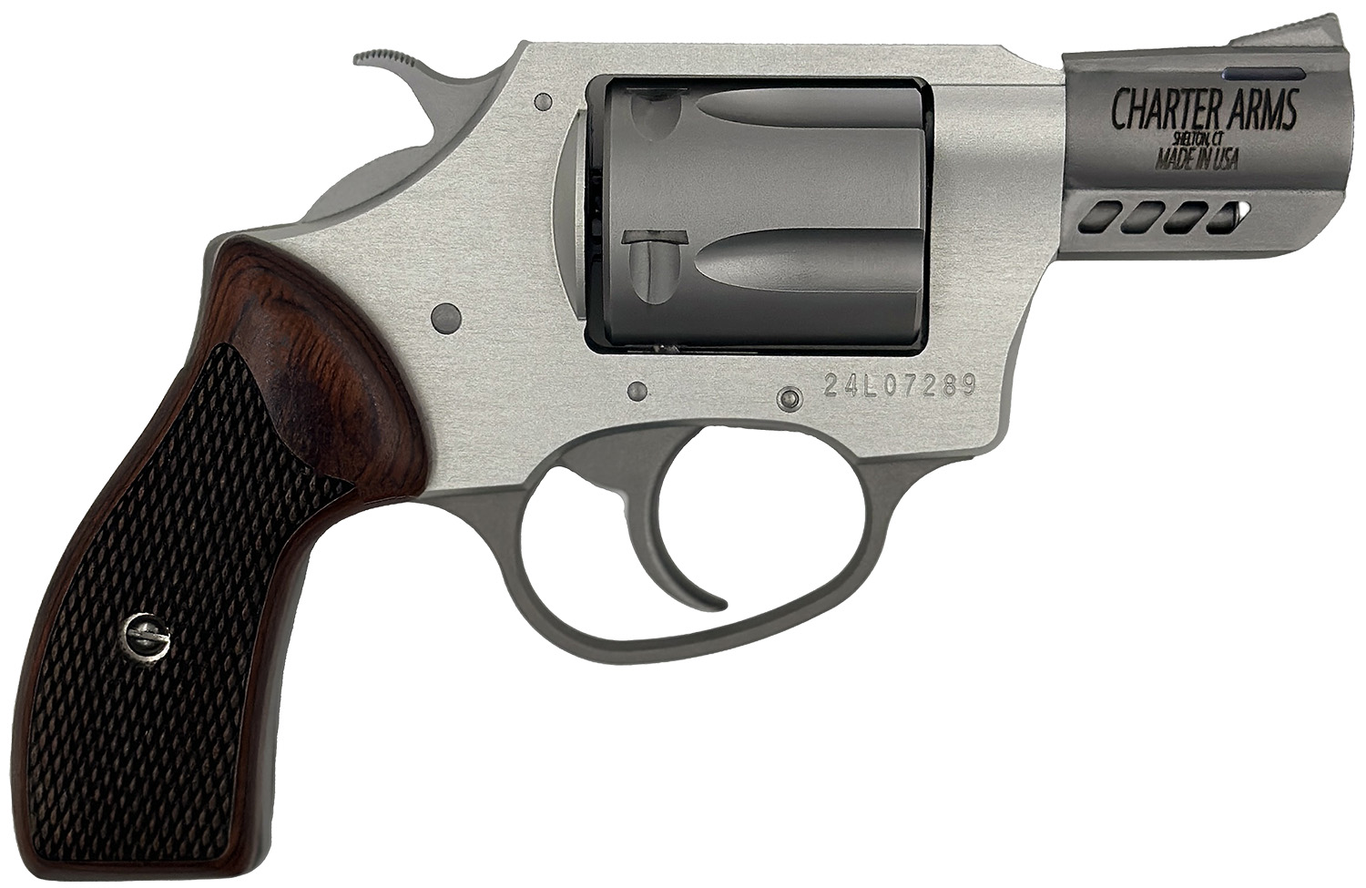Charter Arms 53802 Coyote 380 ACP 5 Shot 2" Aluminum Small Rosewood ...