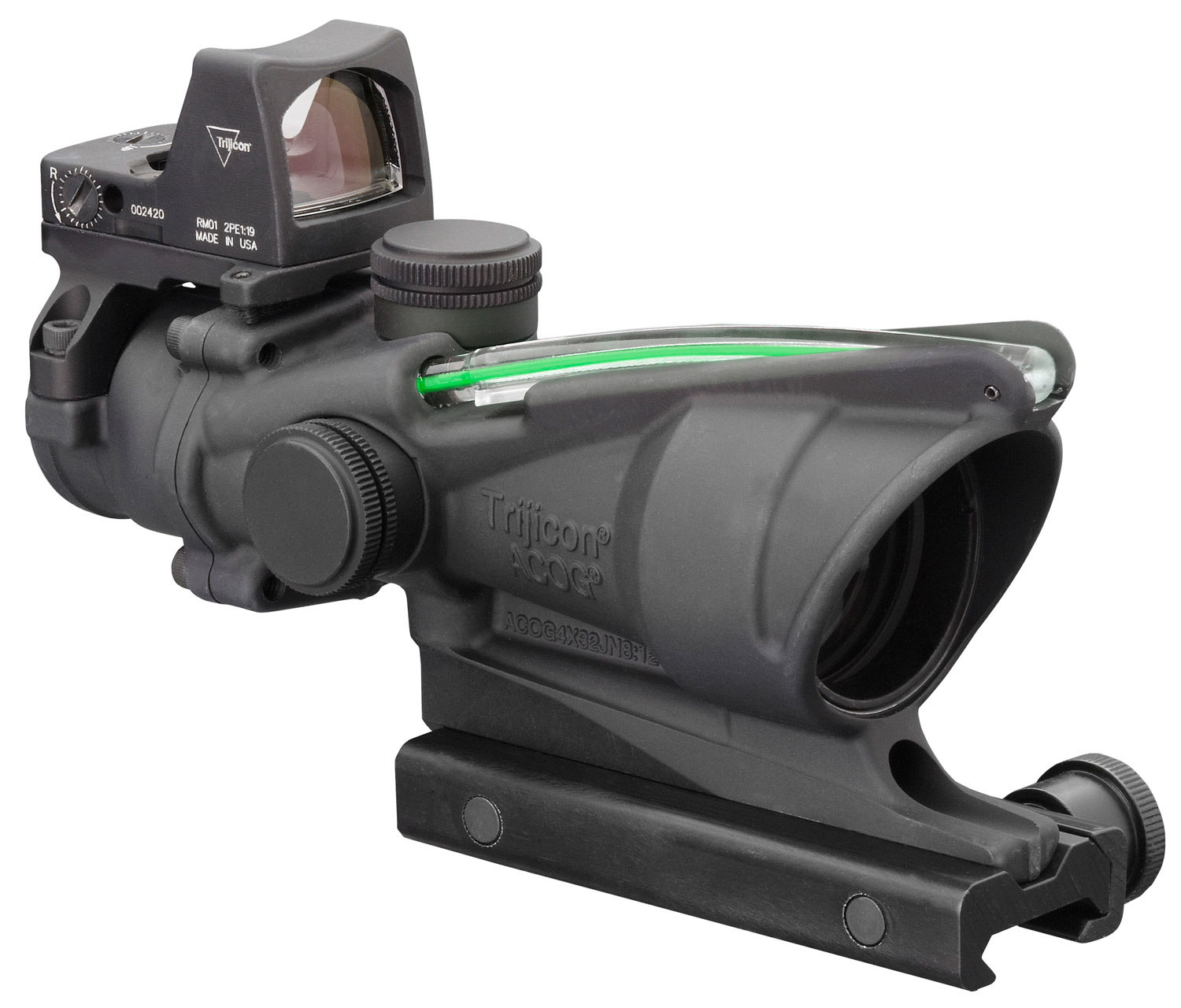 Trijicon 100552 ACOG Combo 4x 32mm Obj 36.80 ft 100 yds FOV Matte... - Gun Scopes at GunBroker ...
