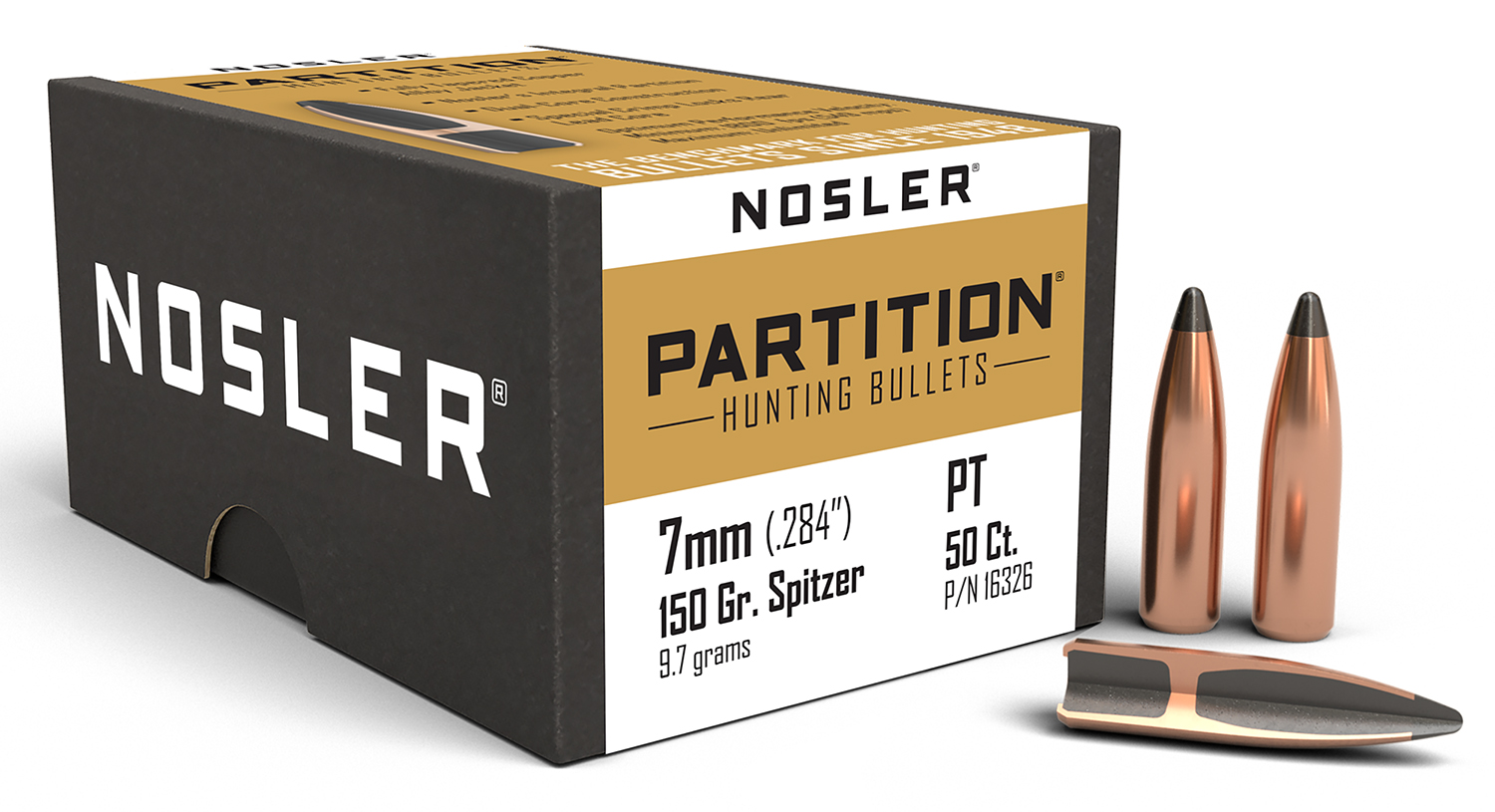 Nosler 16326 Partition 7mm 150gr Spitzer 50/Box - Reloading Bullets at ...