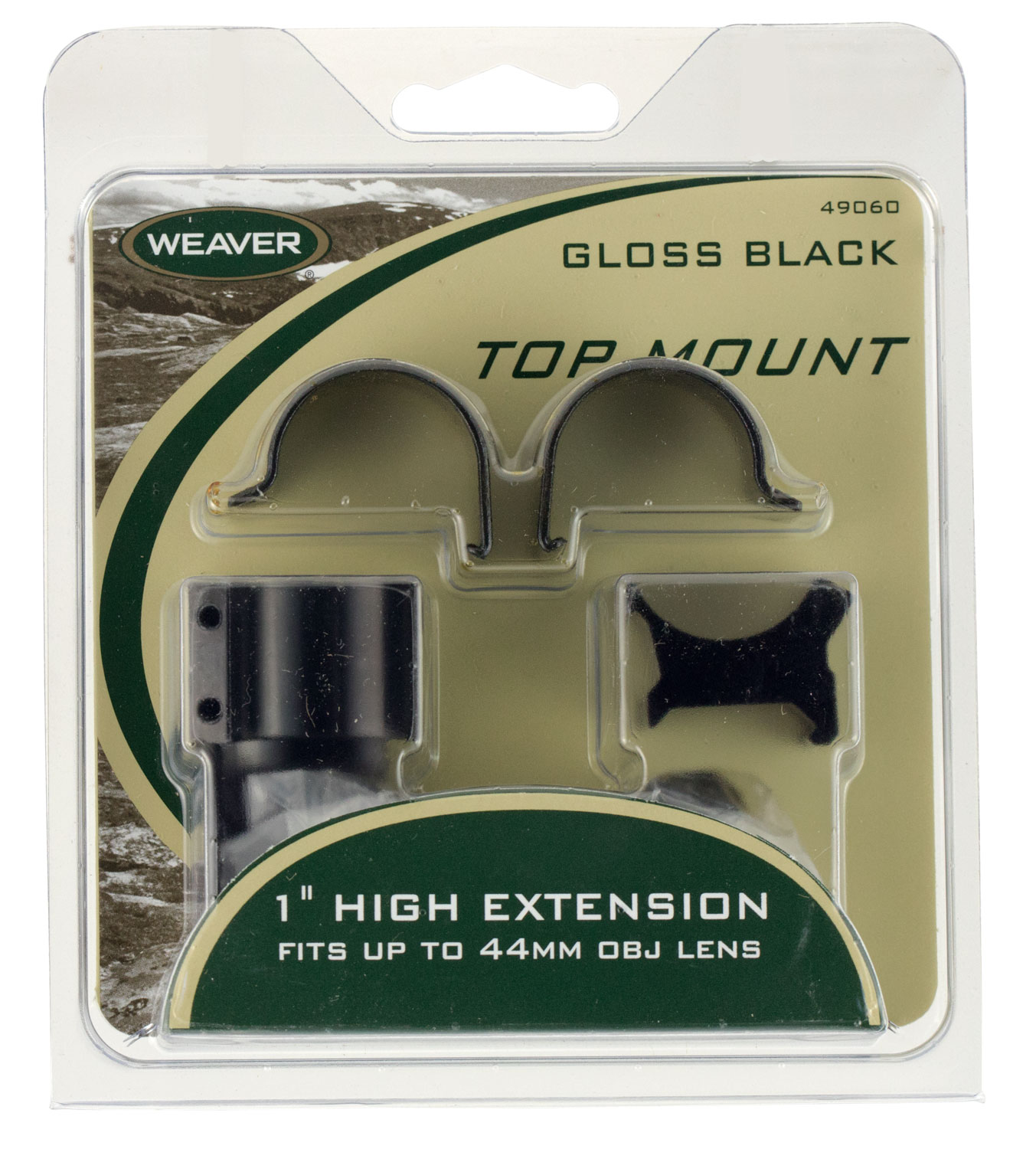 Weaver Mounts 49060 Detachable Top Mount Extension Rings Black 1in ...