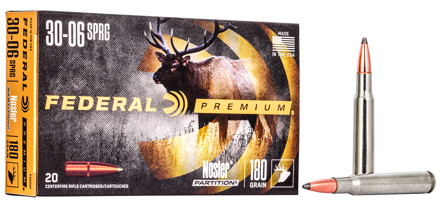 Federal P3006F Premium 30-06Springfield 180gr Nosler Partition 20 Per ...