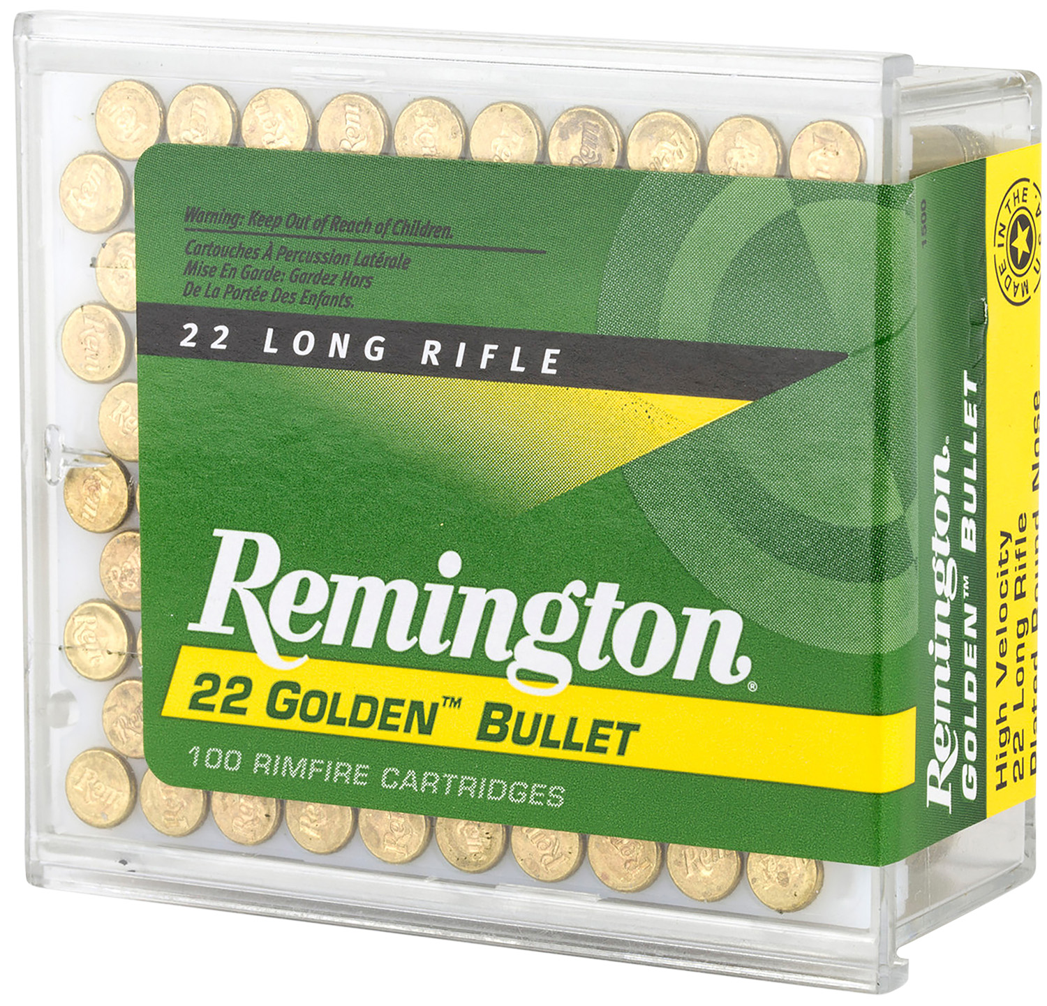 Remington Ammunition 21276 Golden Bullet 22LR 40gr Plated Lead Round ...