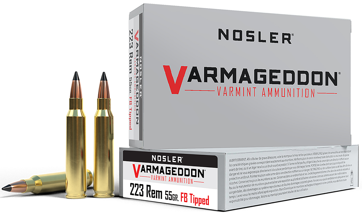 Nosler 65145 Varmageddon 223Rem 55gr Flat Base Tipped 20 Per Box/20 ...