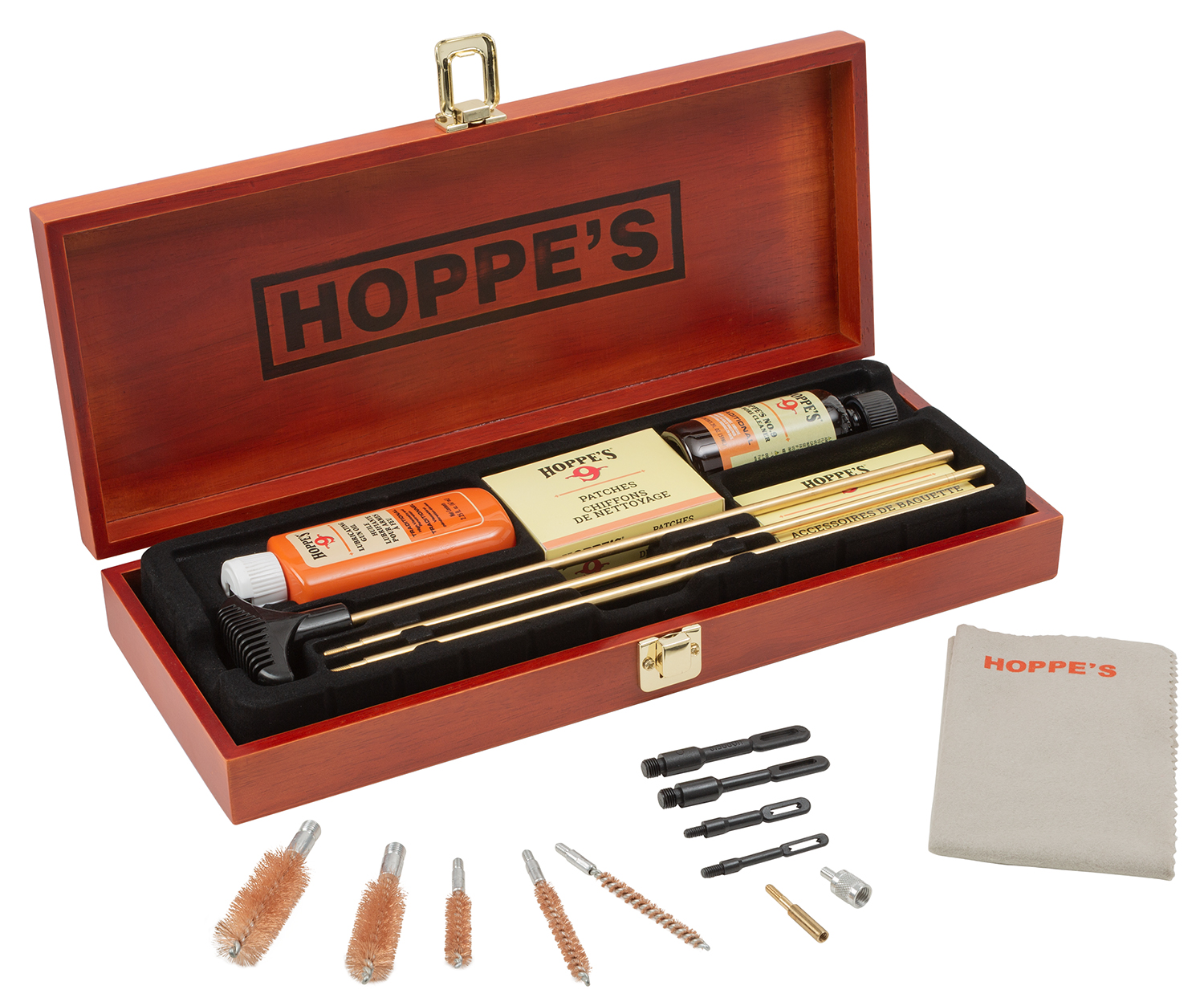 Hoppe's BUOX Deluxe Cleaning Kit Rifle/Shotgun/Pistol Wood Box - Gun ...